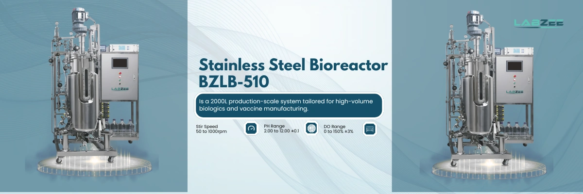 Stainless Steel Bioreactor BZLB-510 | 2000L Labzee Fermenter
